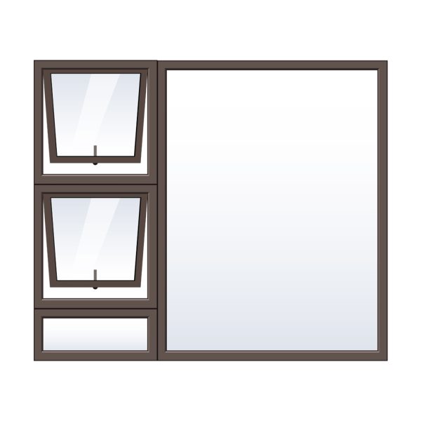 Aluminium window top hung PTT1818 2 vent W1800MM x H1800MM - Mundi ...
