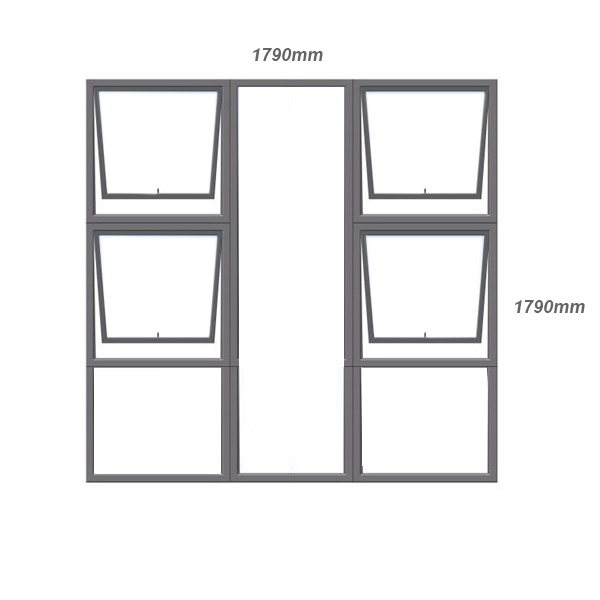 P4TT1818 Top Hung Aluminium Window - Mundi Aluminium