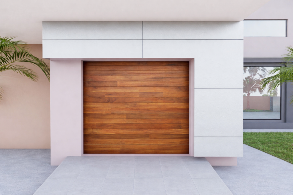 Single Meranti Finger-Joint Slatted Wood Garage Door | 2440 × 2135 mm ...